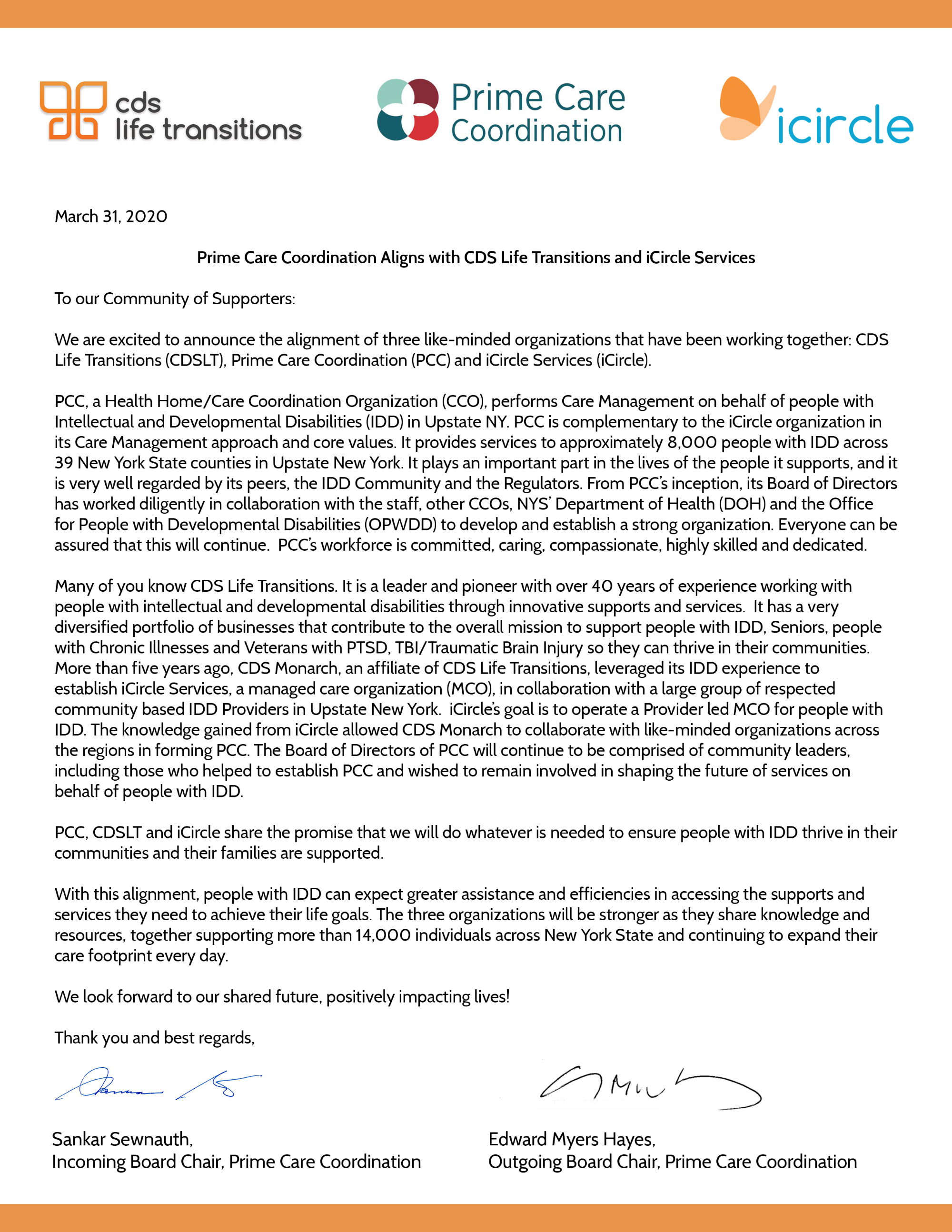 Prime Care Coordination Aligns with CDS Life Transitions and iCircle ...